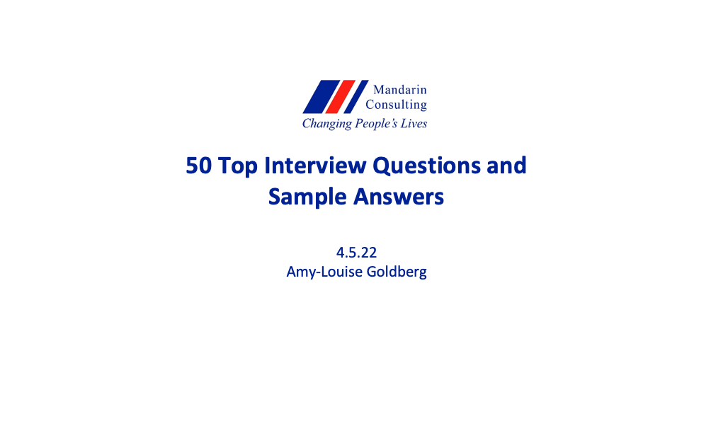 4.5.22 50 Top Interview Questions and Sample Answers - The 2022 Guide ...